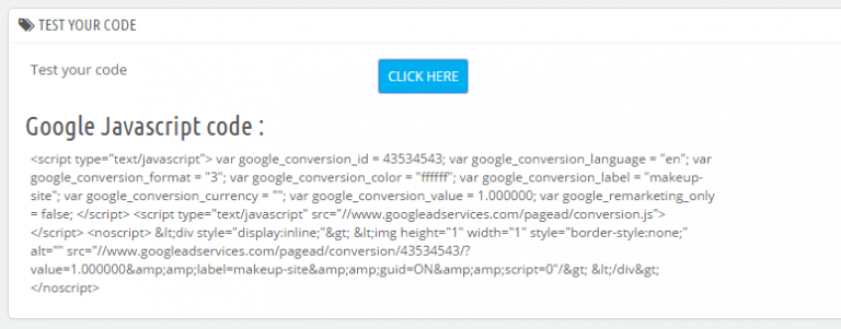Prestashop Google Adwords conversion tracking module